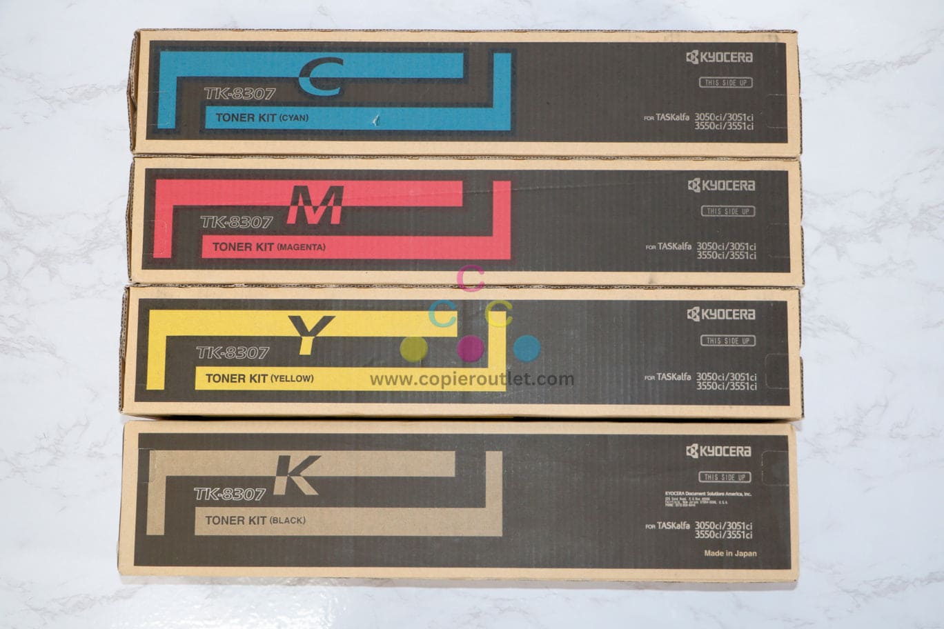 New OEM Kyocera TASKalfa 3050ci,3051ci,3550ci,3551ci TK-8307CMYK Toner