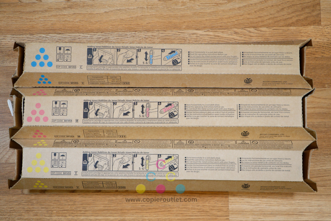 Genuine Ricoh MP C5000 C5501 C9155 LD655C Cyan Magenta & Yellow Print