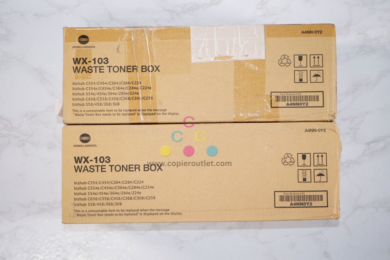 2 OEM Konica C554,C454,C364,C284,C224 Waste Toner Box WX-103,WX103,A4N