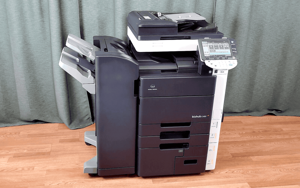 Konica Minolta Bizhub C452 Color Copier Printer Scanner Book Finisher